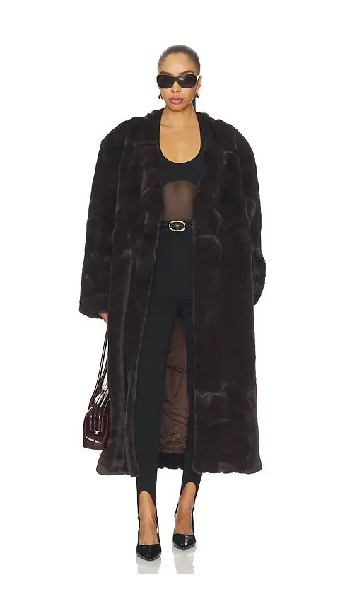 Source Unknown Dhanila Faux-fur Coat - Brown