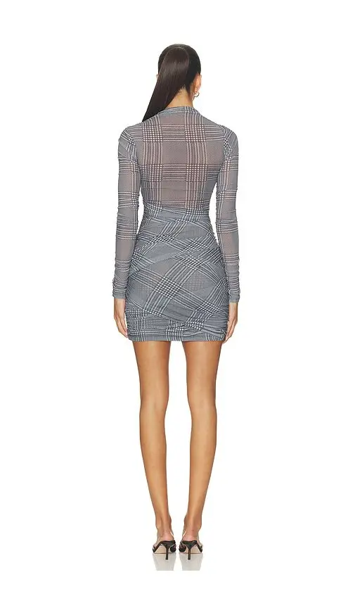 SEROYA Moxey Ruched Mini Dress In Grey