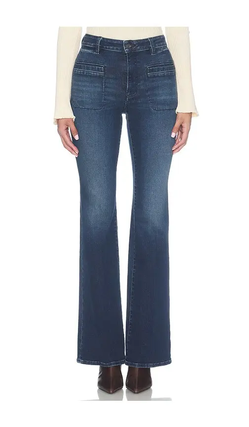 Good American Soft Tech Good Legs Flare Jeans In Blue