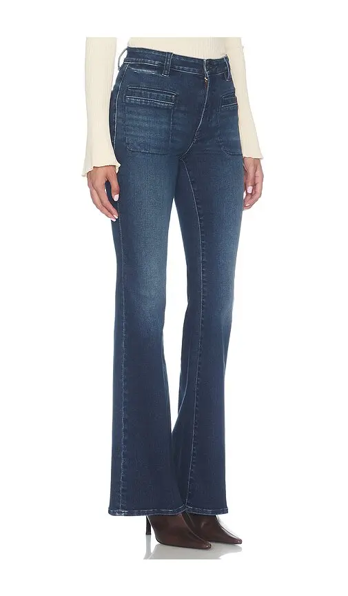 Good American Soft Tech Good Legs Flare Jeans In Blue