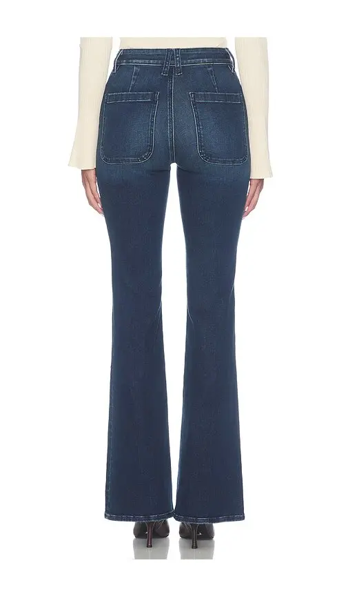 Good American Soft Tech Good Legs Flare Jeans In Blue