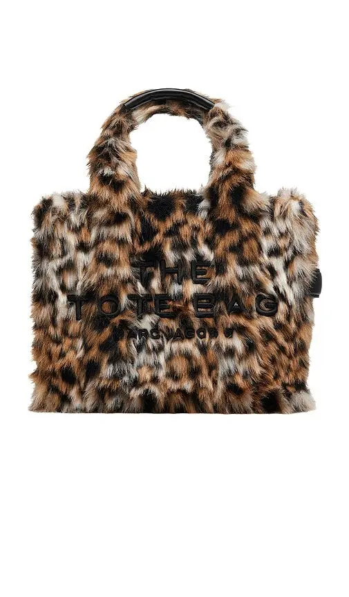 Marc Jacobs Small Tote Fur Bag In Brown - Leopard