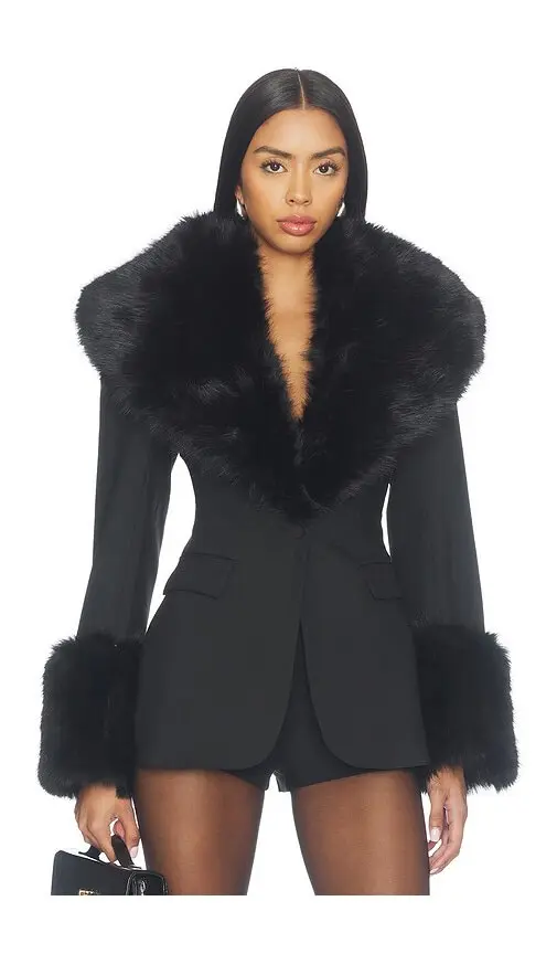 Naked Wardrobe Suiting Faux Fur Blazer