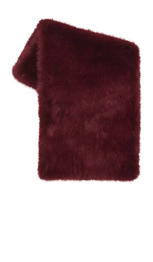 Delfi Yuki Faux Fur Scarf - Wine