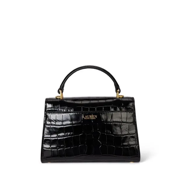 Ralph Lauren Crocodile-embossed Small Farrah Satchel