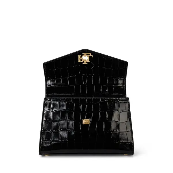 Ralph Lauren Crocodile-embossed Small Farrah Satchel