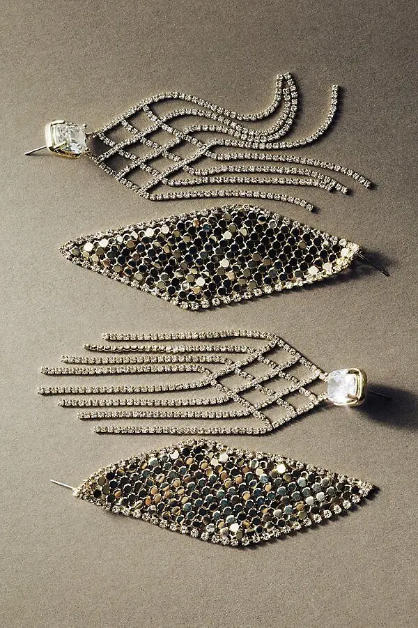 Anthropologie Crystal Chandelier Earrgs - Clear