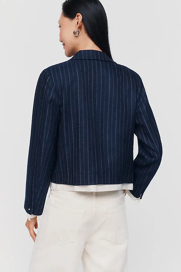 Rag & Bone Lawrence Wool Blend Cropped Blazer Jacket