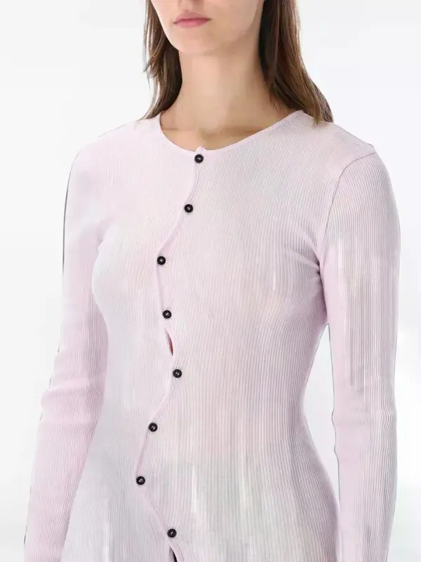 OPÉRASPORT Claire Ribbed Asymmetric-button Cardigan