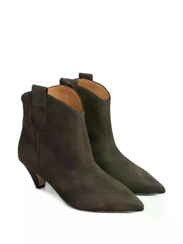 ANNA F. Pointed-toe Suede Ankle Boots