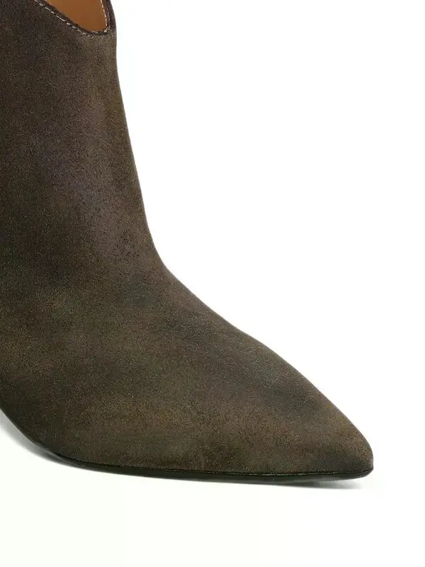 ANNA F. Pointed-toe Suede Ankle Boots