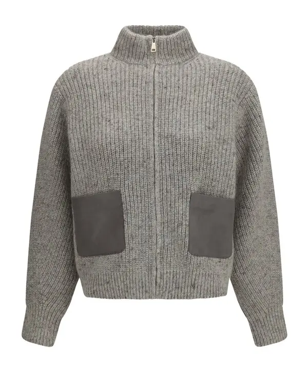 Fabiana Filippi Bouclé Bomber Knitted Jacket - Gray