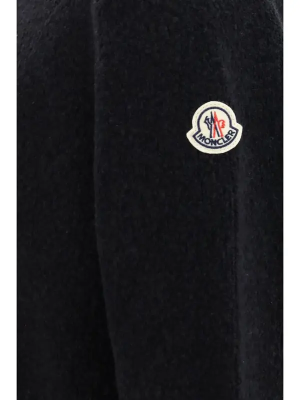 Moncler Bouclé Wool Blend Zip Hoodie
