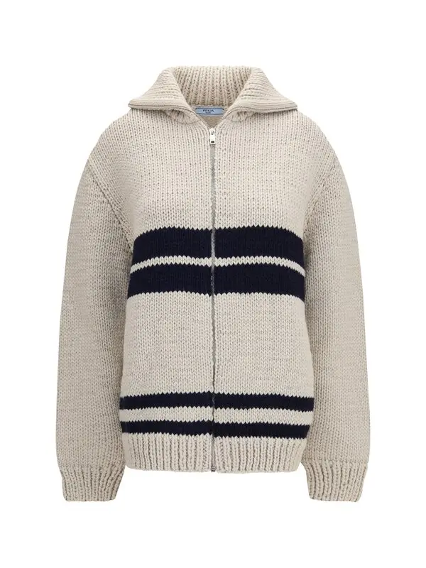 Prada Wool Zip Cardigan - Multicolor