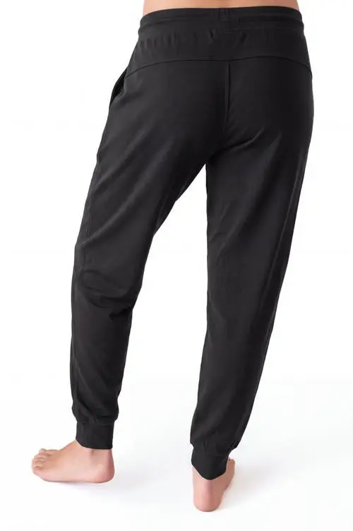 MENINA STEP Drawstring Fleece Jogger Pant - Black