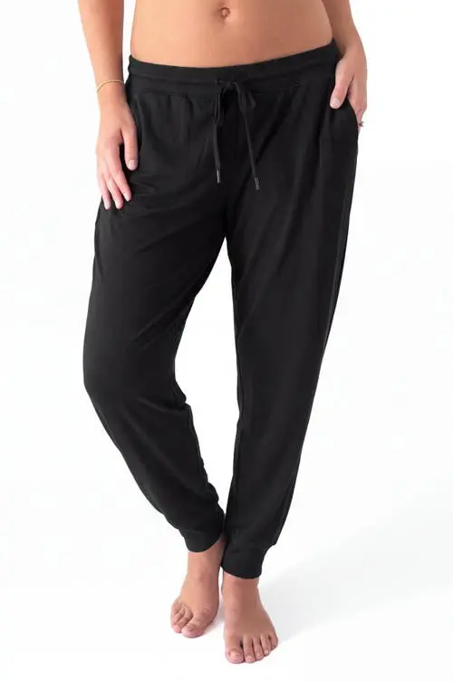 MENINA STEP Drawstring Fleece Jogger Pant - Black