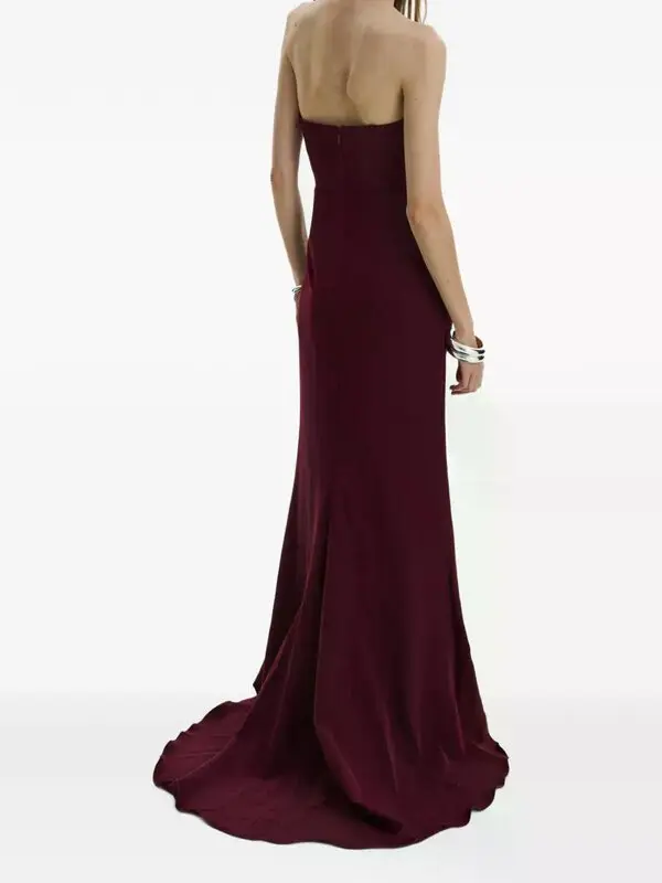 MOOS STUDIO After Midnight One-shoulder Draped Maxi Gown