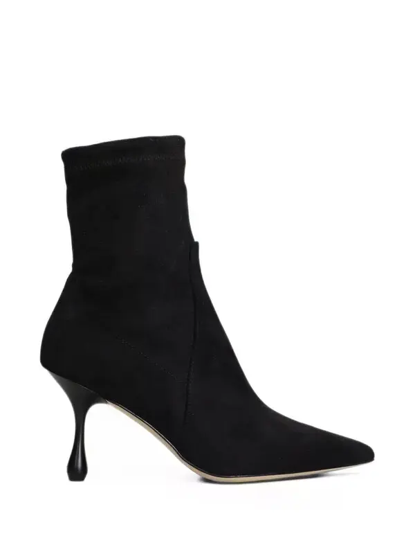 ANNA F. Pointed-toe Sock Boots - Black