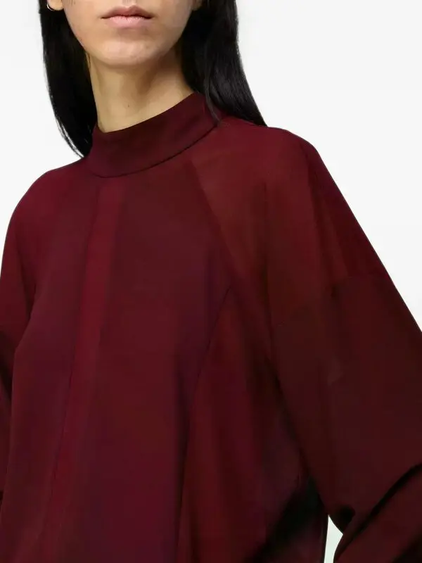 HANITA Sheer-panelled High-neck Top