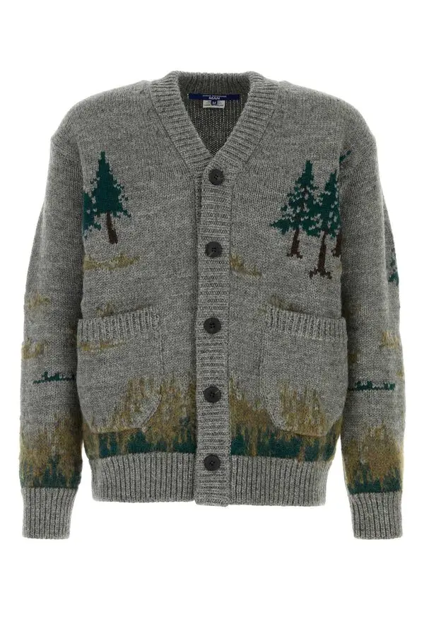 Junya Watanabe Embroidered Wool Blend Cardigan