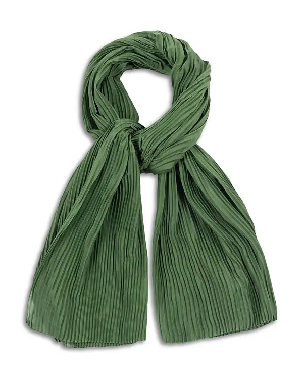 Polo Ralph Lauren Micro Pleat Cotton & Silk Scarf - Deep Fern
