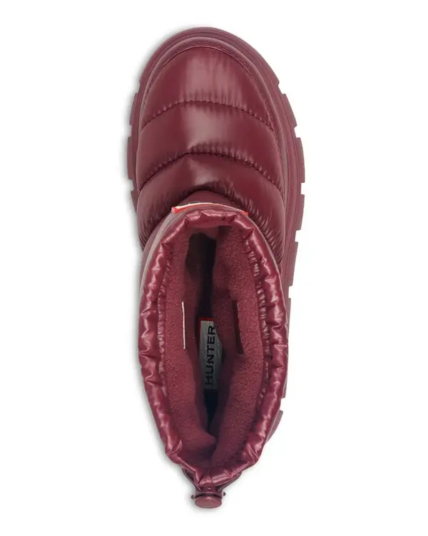 Hunter Maribel Lug Sole Insulated Waterproof Snow Booties - Medium Red