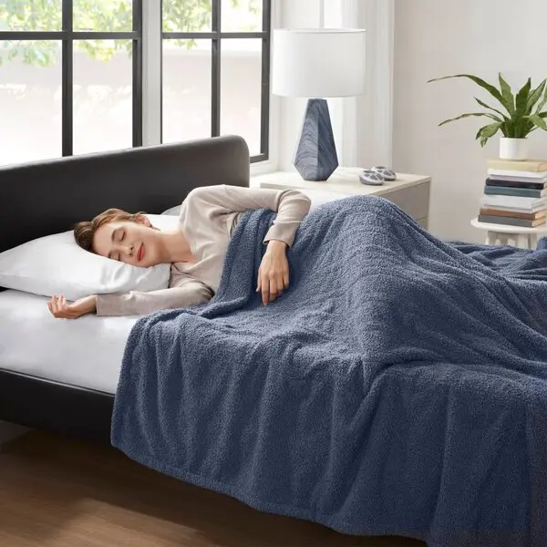 BEAUTYREST Serta Dream Soft Heated Blanket, Queen - Navy