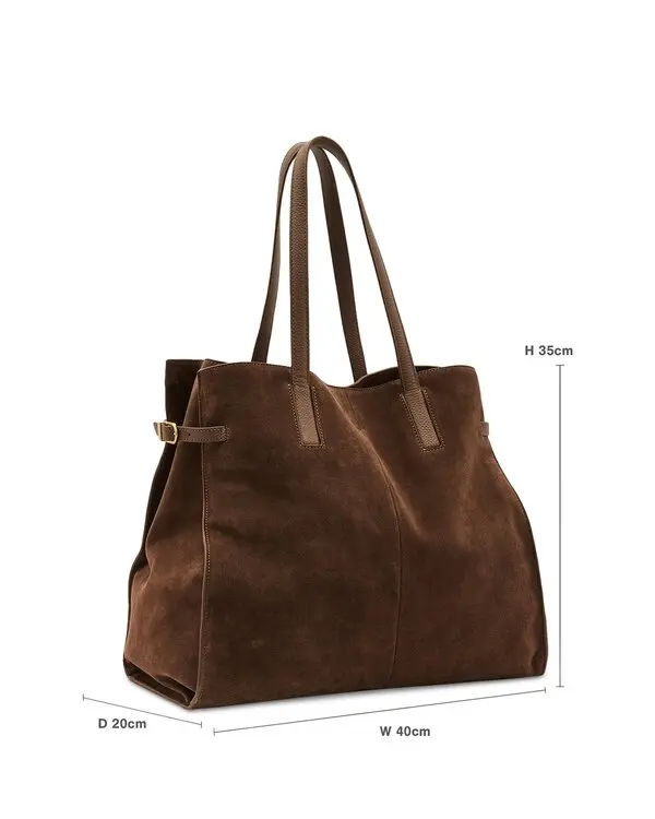 REISS Indigo Oversized Suede Tote