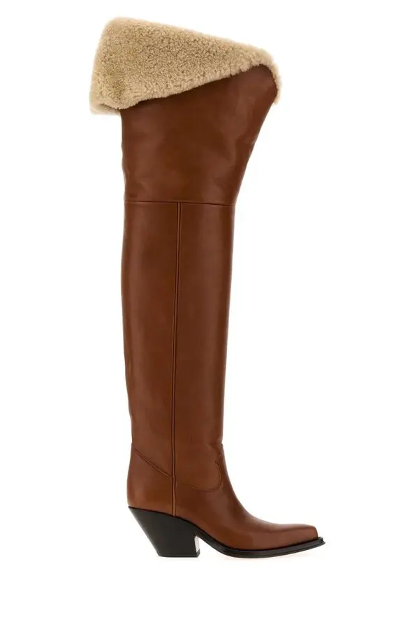 Chloé Leather Azelan Boots - Brown