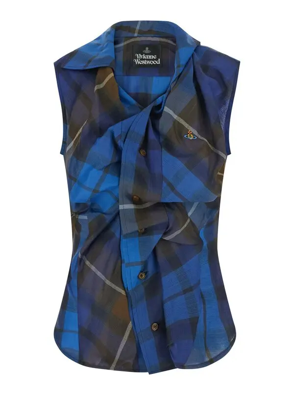 VIVIENNE WESTWOOD Drunken Shirt Mini Blouse - Blu