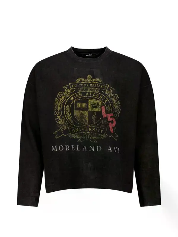 Wish Waffle-knit Crest-print Sweater
