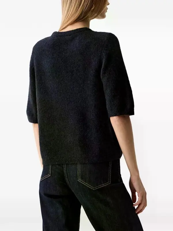 GESTUZ Alpha Short-sleeve Knitted Sweater - Blue