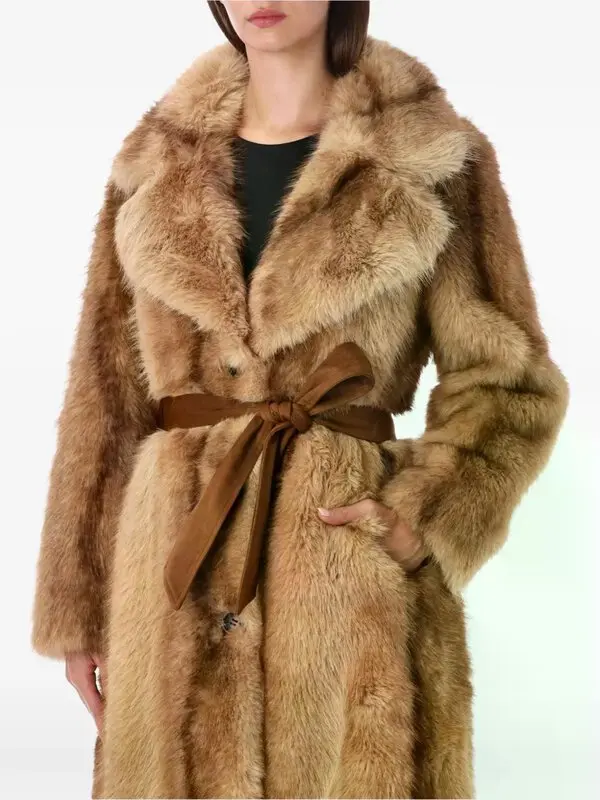 URBANCODE Vegancode Belted Faux-fur Coat