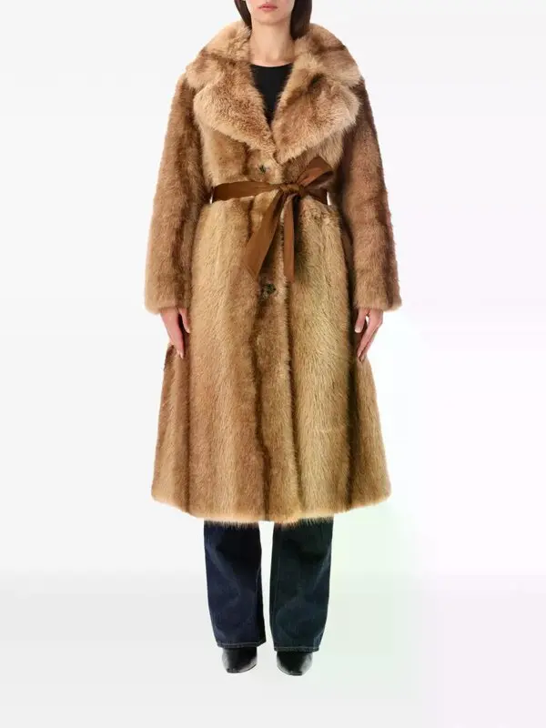 URBANCODE Vegancode Belted Faux-fur Coat