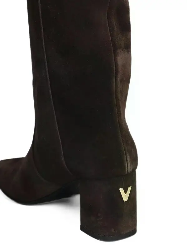 VIA ROMA 15 Logo-plaque Pointed-toe Knee-high Boots