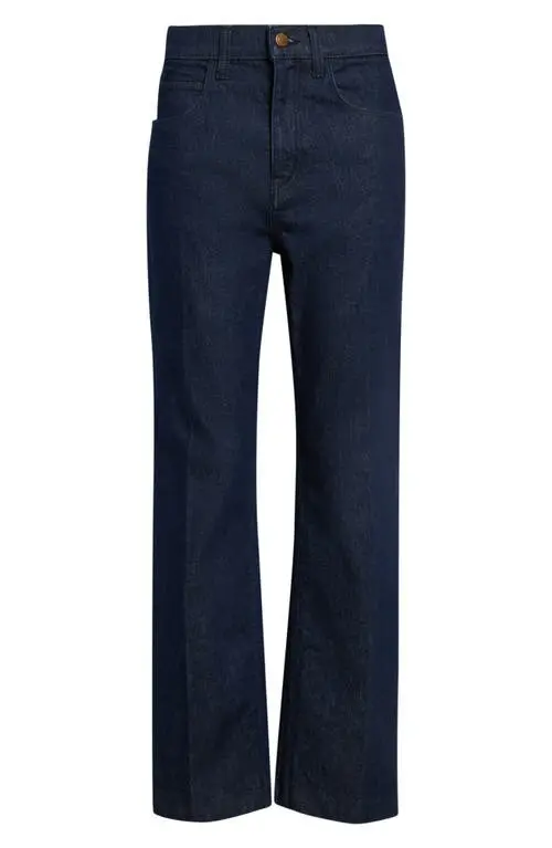 JAMIE HALLER The Blind Crease High Waist Crop Straight Leg Jeans - Dark Raw