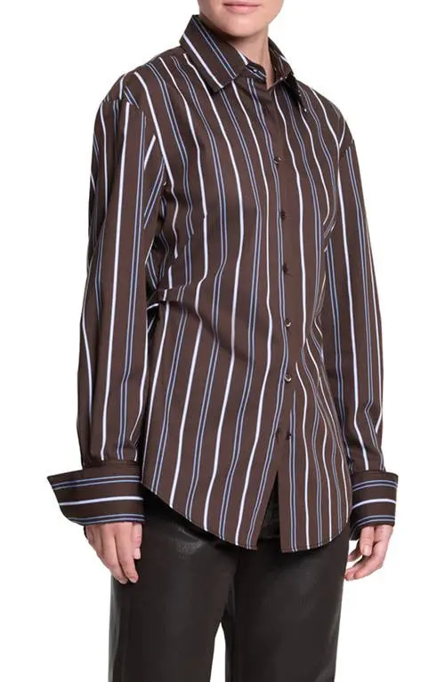 TWP The Night We Met Striped Long Sleeve Shirt
