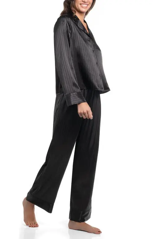 IN BLOOM BY JONQUIL Sherry Jacquard Pajamas - Black