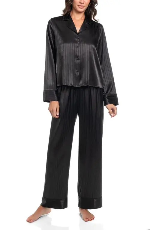IN BLOOM BY JONQUIL Sherry Jacquard Pajamas - Black