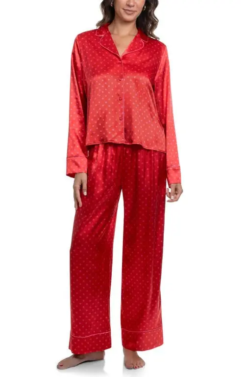 IN BLOOM BY JONQUIL Cammie Satin Pajamas - Bright Red