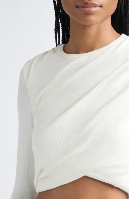 DIESEL® Rucked-up Crop Long Sleeve Rib T-shirt
