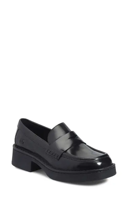 BØRN Faythe Leather Penny Loafer - Black Brush Off