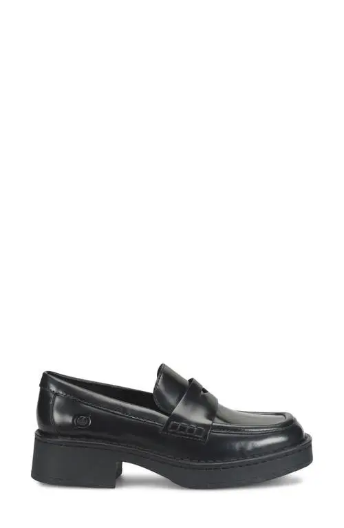 BØRN Faythe Leather Penny Loafer - Black Brush Off