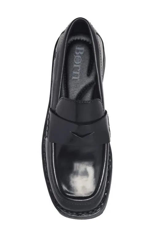BØRN Faythe Leather Penny Loafer - Black Brush Off