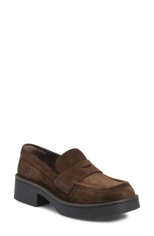 BØRN Faythe Leather Penny Loafer - Chocolate Suede