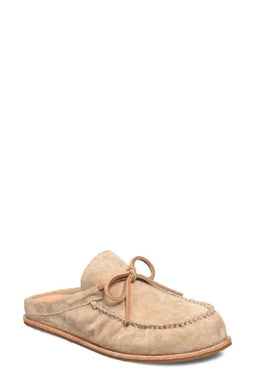 Kork-Ease® Alize Leather Flat Mule - Taupe Suede
