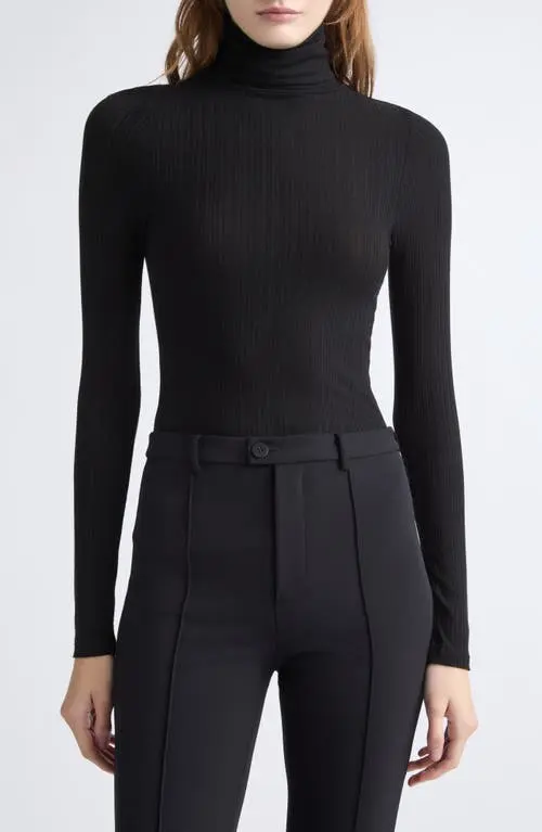 JAMIE HALLER Rib Turtleneck - Black