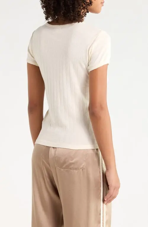 Donni. The Pointelle Organic Cotton Baby T-shirt - Creme