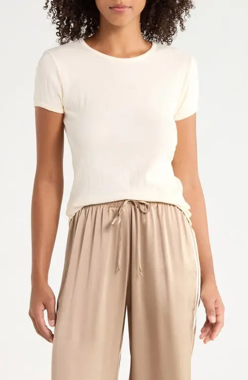 Donni. The Pointelle Organic Cotton Baby T-shirt - Creme