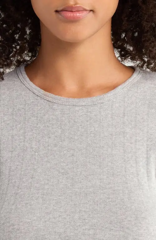 Donni. The Pointelle Organic Cotton Baby T-shirt - Heather Grey